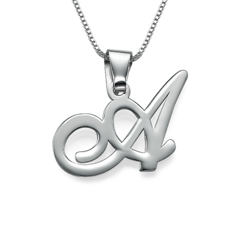 Sterling Silver Initials Pendant With Any Letter